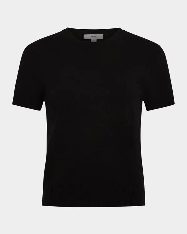 Vince Cashmere-blend Tee - Black