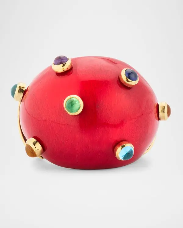 SILVIA FURMANOVICH 18k Yellow Gold Marquetry Statement Ring With Gemstones