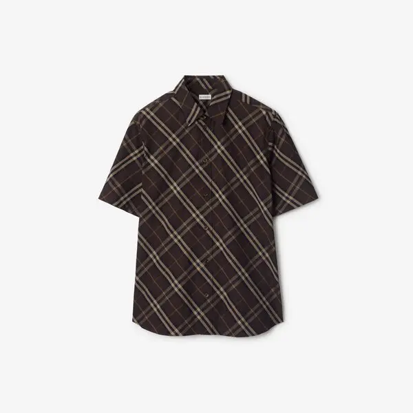 Burberry Relaxed Fit Check Cotton Shirt - Truffle Brown