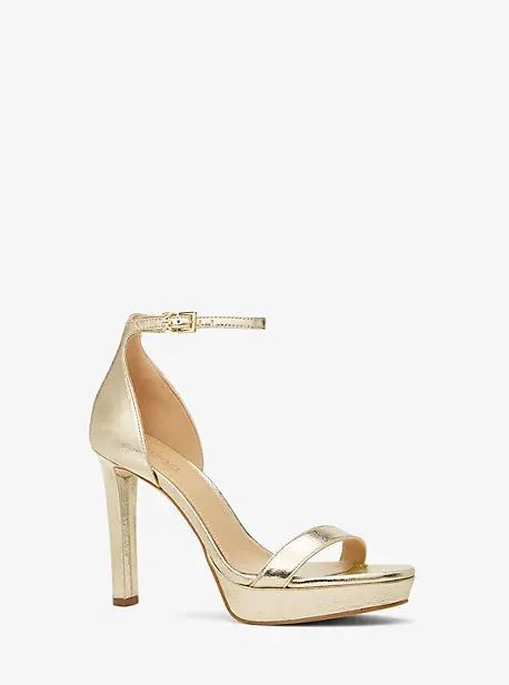 Michael Kors Margot Metallic Platform Sandals - Gold