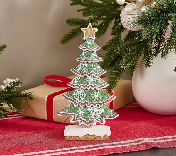 VALERIE PARR HILL Gingerbread Tree With Snowflake And Star Valerie
