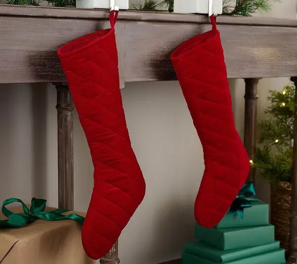 SANDRA LEE S/2 Tufted Plush 20' Stockings