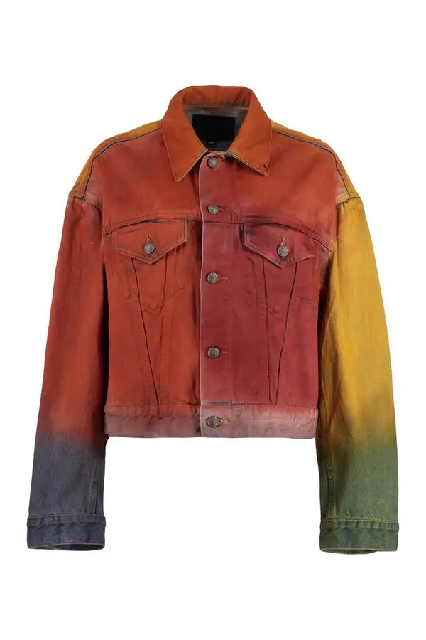 R13 Eli Denim Trucker Jacket - Orange