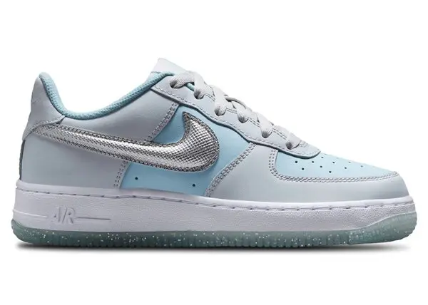 Nike Force 1 Low Sneakers - Pure Platinum/glacier Blue/metallic Silver