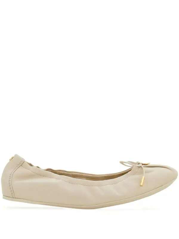 FERRAGAMO Leather Ballerinas - Neutrals