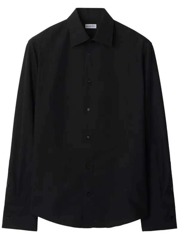 Burberry Cotton Tuxedo Shirt - Black