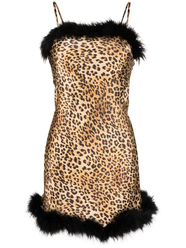 GILDA & PEARL Hollywood Leopard-print Silk Slip Dress