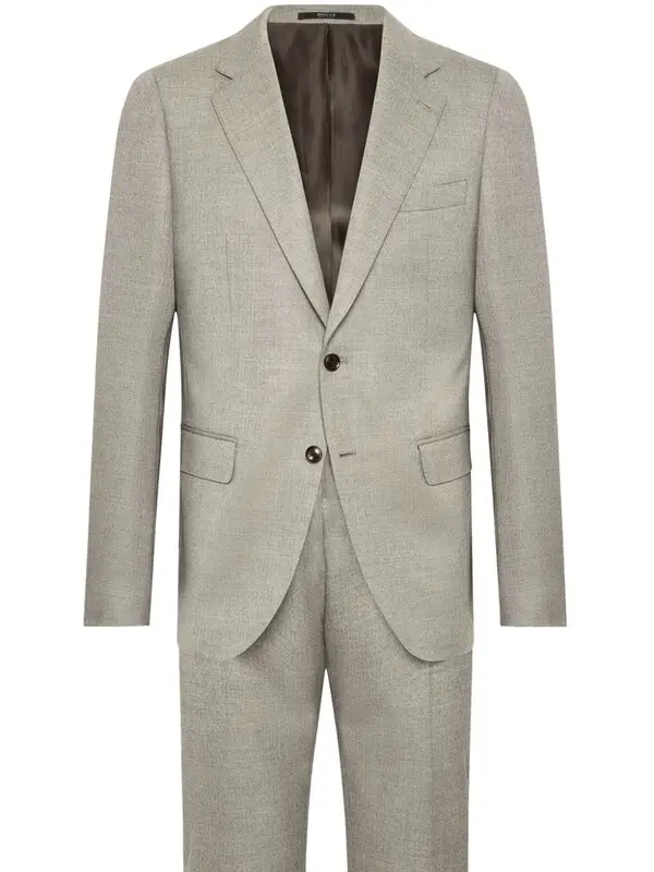 Boggi Milano Herringbone Wool Suit