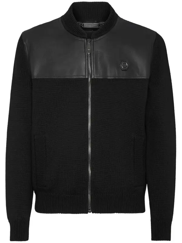 Philipp Plein Skull Embroidery Bomber Jacket - Black