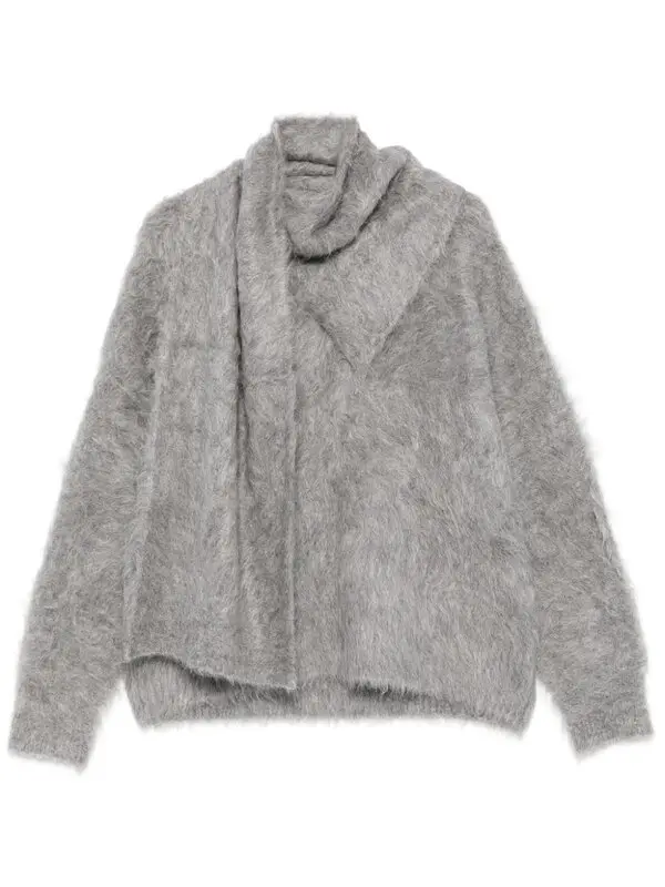 TOTÊME Draped-scarf Sweater - Grey