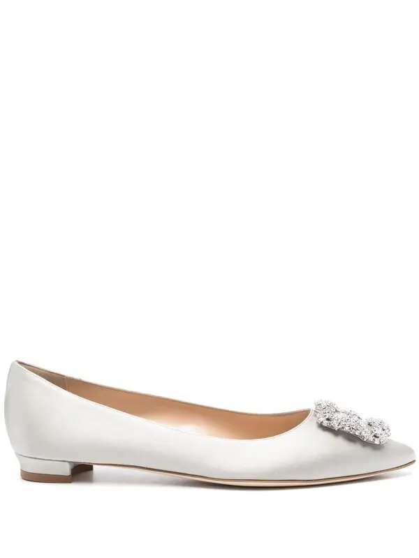 Manolo Blahnik Hangisi Ballet Flats - Grey