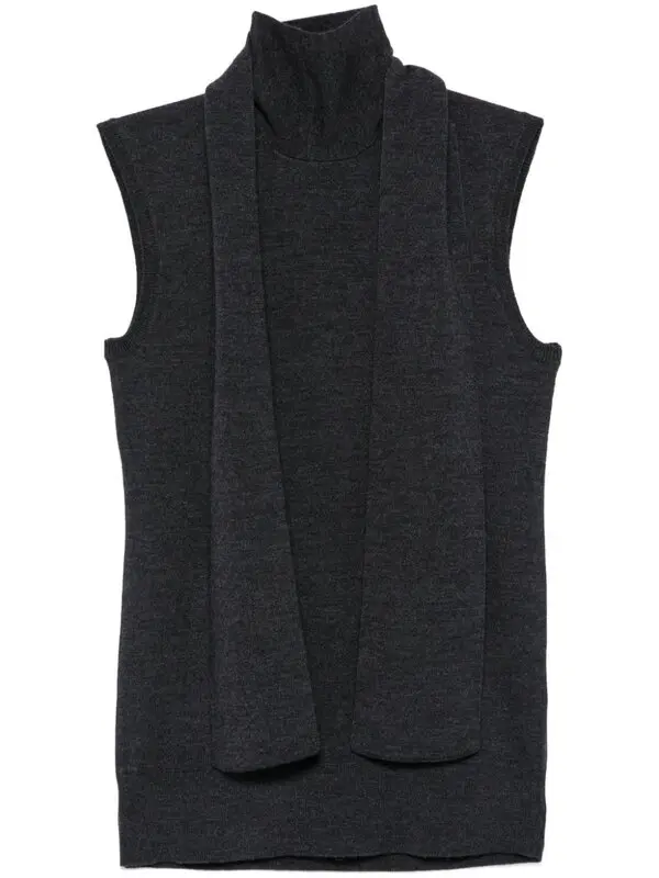 TOTÊME Scarf-detail Sleeveless Top - Grey