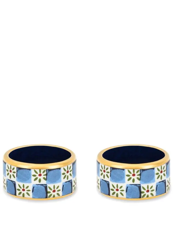 Dolce & Gabbana Small Porcelain Napkin Rings - Blue