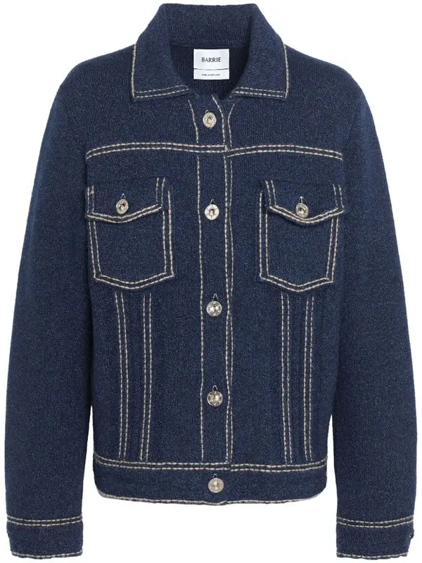 BARRIE Contrast-stitching Denim-effect Jacket - Blue