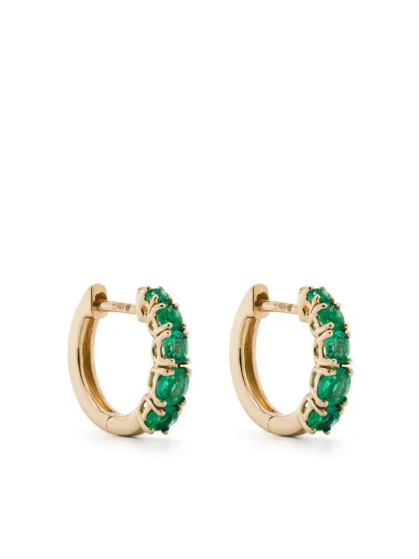 ANITA KO 18k Yellow Emerald Huggie Hoop Earrings - Gold