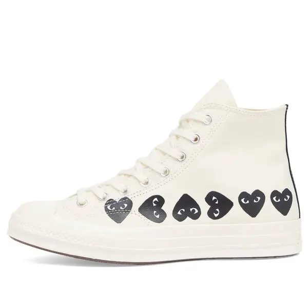 Play Comme Des Garcon X Converse Multi Heart High Sneakers - Beige