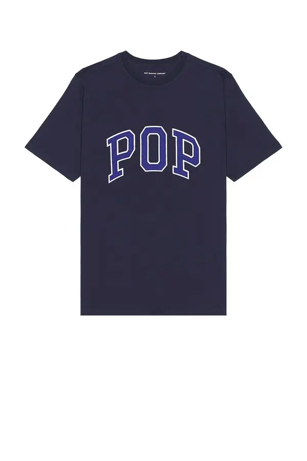POP TRADING COMPANY Arch T-shirt - Navy
