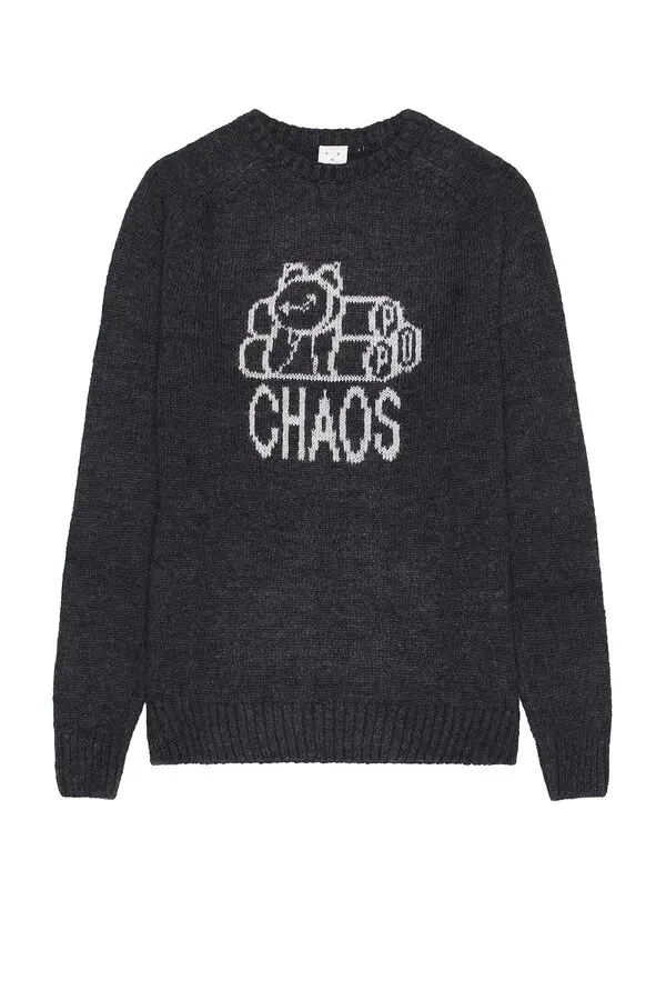 POP TRADING COMPANY Knitted Chaos Crewneck Sweatshirt