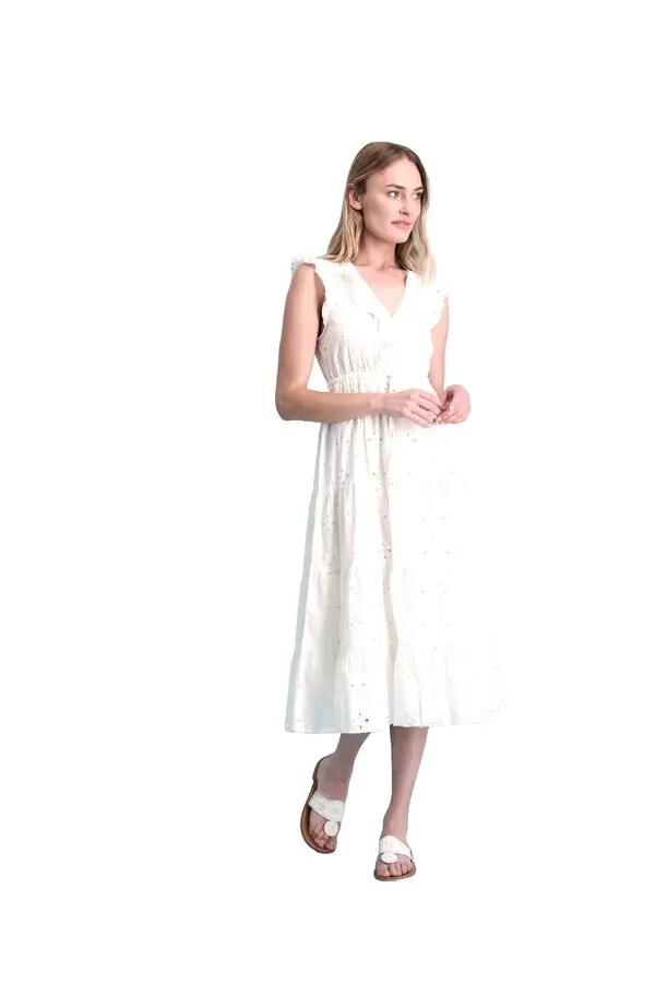MER ST. BARTH Giselle Eyelet Maxi Dress - White