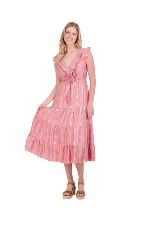 MER ST. BARTH Luxe Giselle Maxi Dress - Red