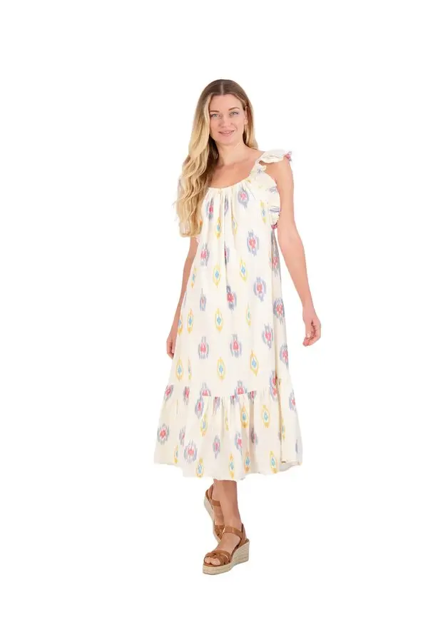 MER ST. BARTH Eva Ruffle Sundress - Blue