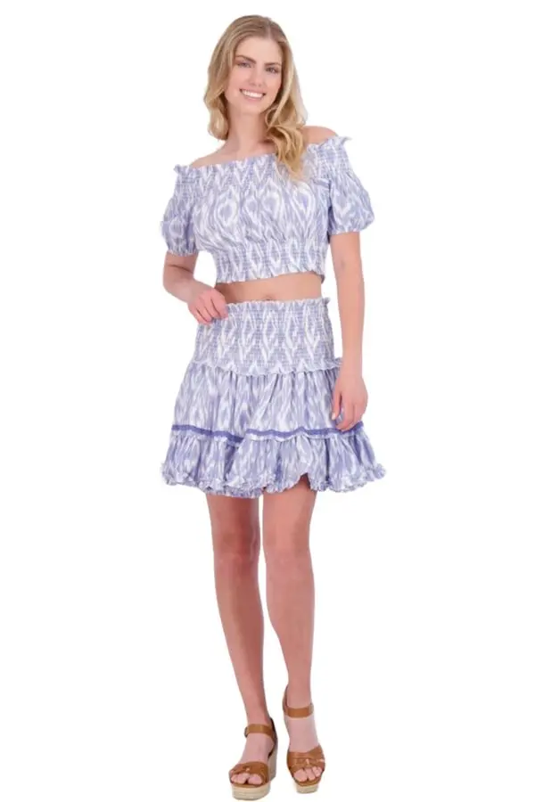 MER ST. BARTH Ikat Crop Top And Skirt Set