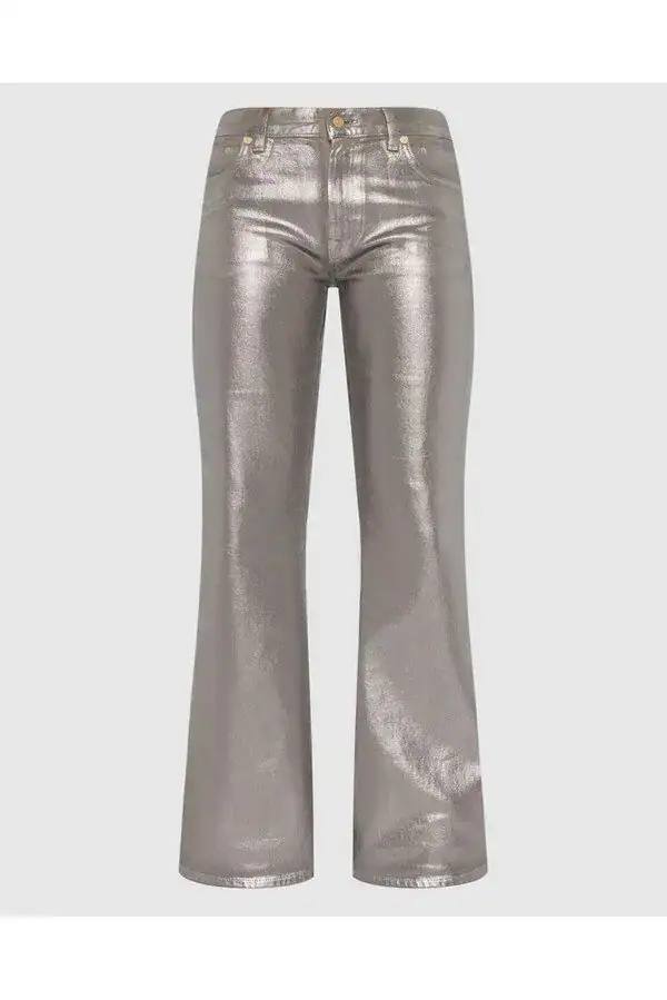 7 For All Mankind Spencer Coated Denim In Metallic - 30% Off | Editorialist