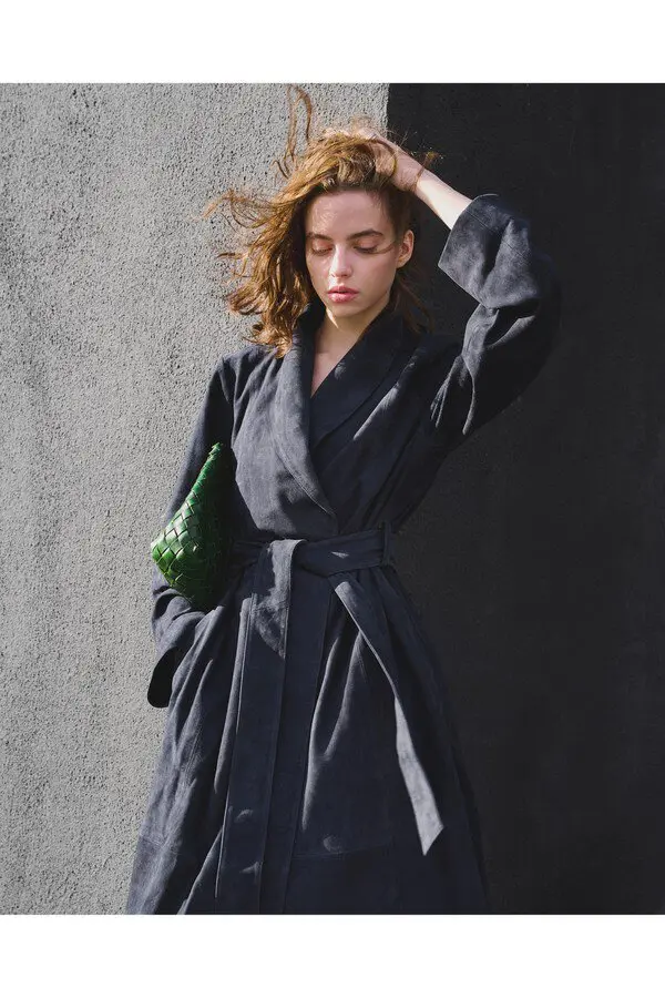 Veda Frida Full Length Leather Wrap Coat