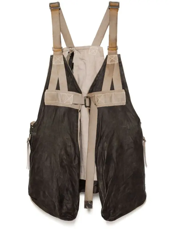 Boris Bidjan Saberi Panelled Buckled Gilet - Neutrals