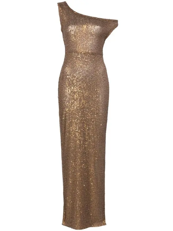 Norma Kamali Sequin-embellished Gown - Brown