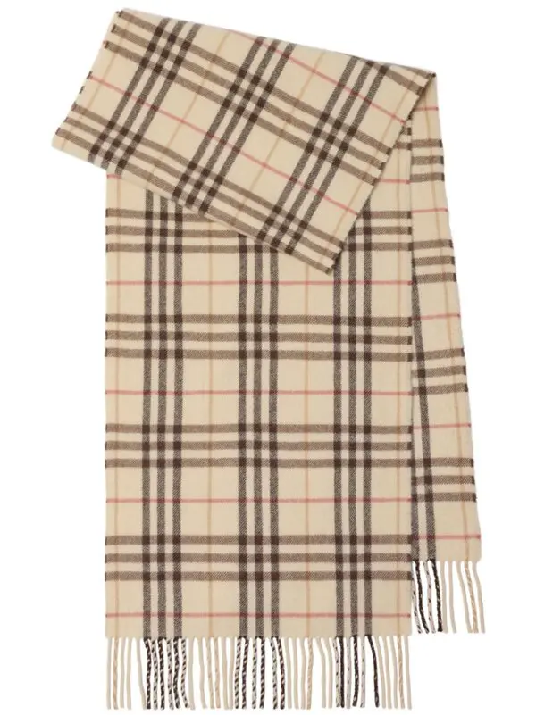 Burberry Check Pattern Cashmere Scarf