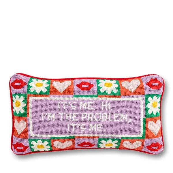 FURBISH It's Me Needlepoint Pillow, 14 X 8