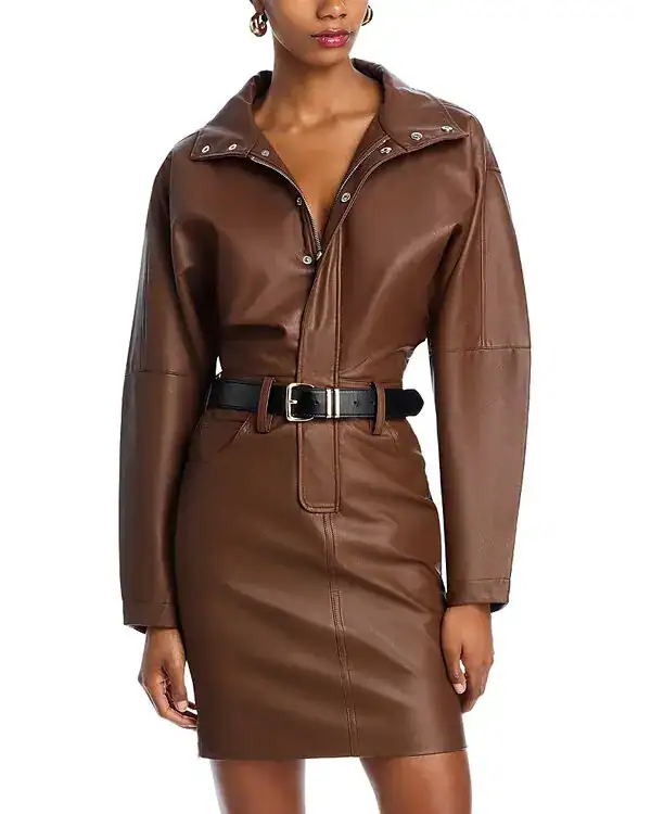ronny kobo brown mini dress Delphine Dress S / Tobacco main image 1