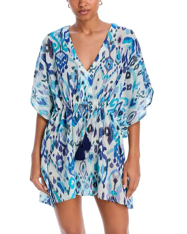 Echo Ikat Caftan Swim Cover-up - Sky Blue