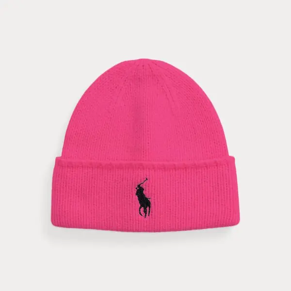 Ralph Lauren Pink Pony Merino Wool Beanie - Blaze Fuchsia