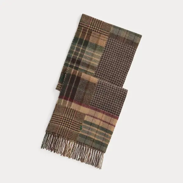 Ralph Lauren Patchwork Plaid Wool-blend Scarf - Brown Multi