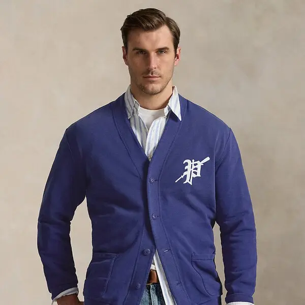 Ralph Lauren Rowing-patch Fleece Cardigan - Fall Royal