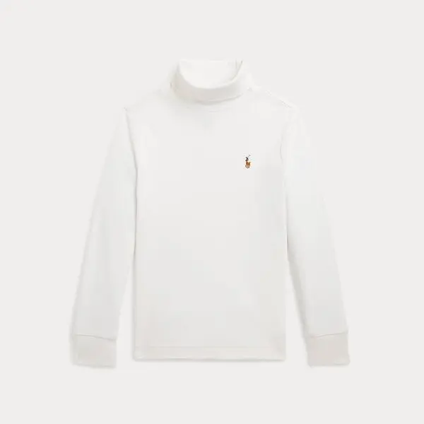 Ralph Lauren Cotton Interlock Turtleneck - Deckwash White
