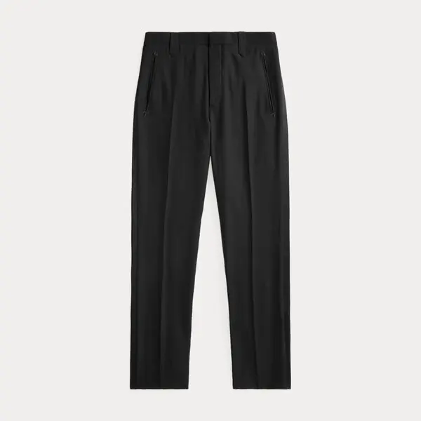 Ralph Lauren Slim Fit Wool Western Tuxedo Trouser - Black