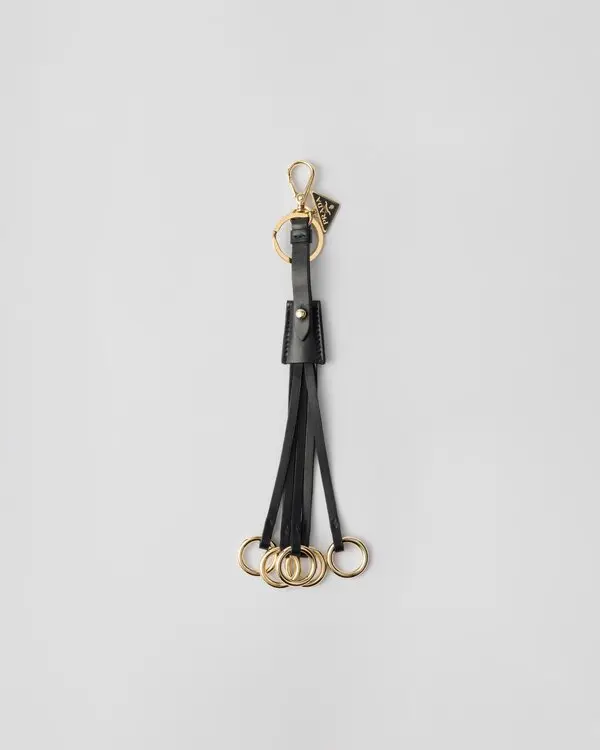 Prada Leather Keychain Charm - Black