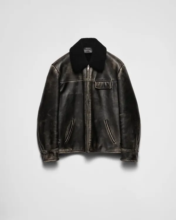Prada Nappa Leather And Shearling Jacket