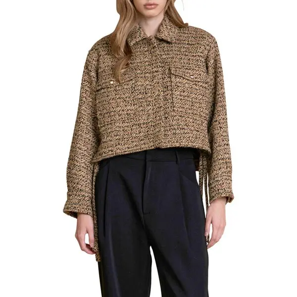 Endless Rose Side Tie Tweed Jacket