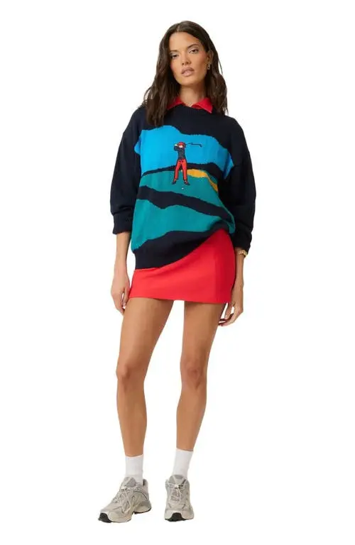 GOLDIE BYRD Golf Scene Cotton Sweater