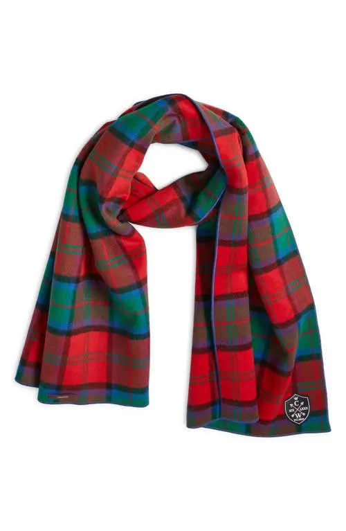 CLIFTON WILSON Plaid Wool Scarf - Red