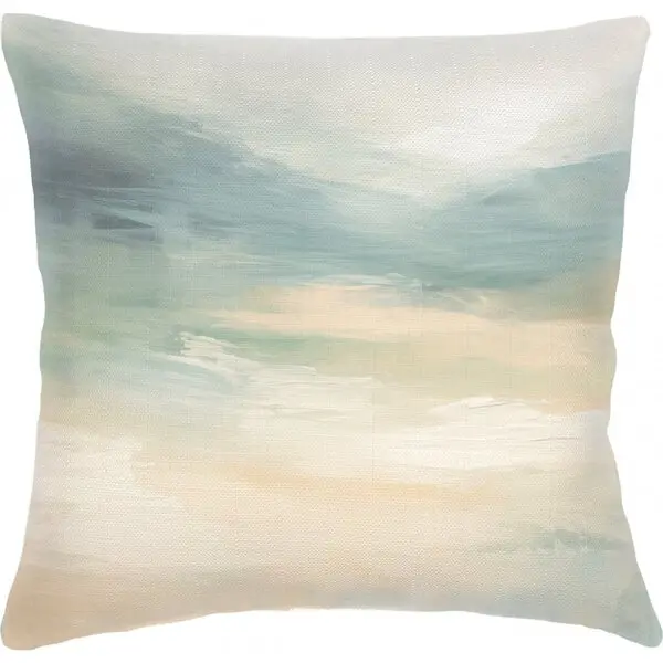 Anaya Horizon Linen Pillow With Down Insert - Green