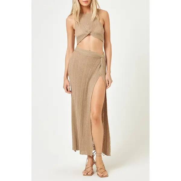 L*Space Heart Of Gold Metallic Cover-up Skirt