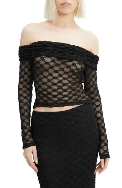Bardot Adoni Embroidered Crop Top - Black