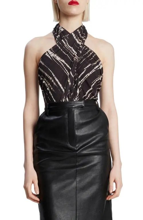 Bardot Silvie Stripe Halter Bodysuit