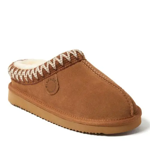 DEARFOAMS Fireside Greta Shearling Clog Slipper - Chestnut