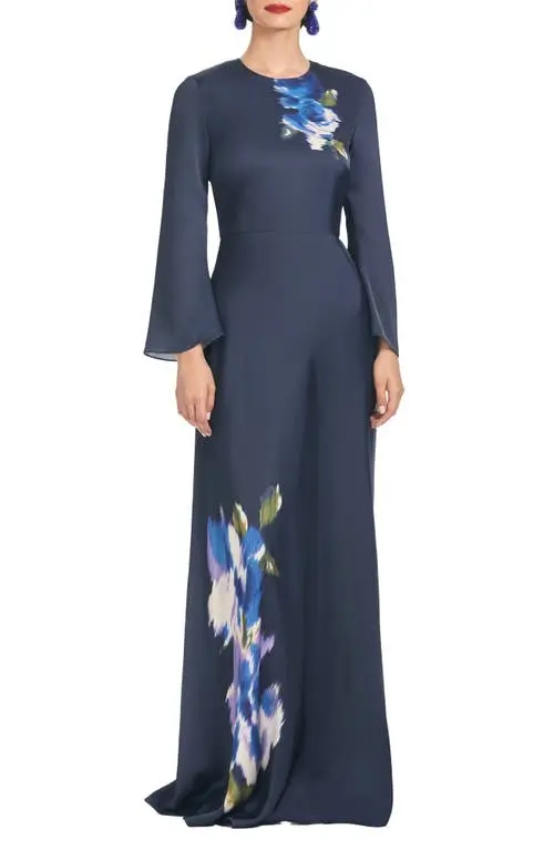 Sachin & Babi Alex Satin Crepe Gown - Midnight Corsage